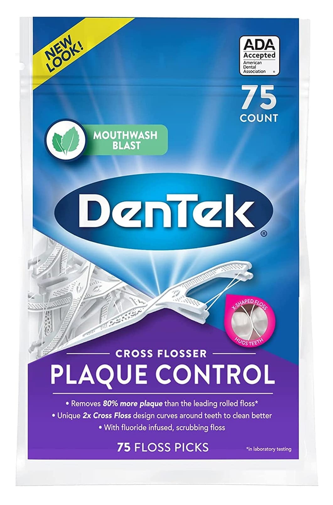 Dentek Cross Flosser Plaque Control 75 Count (Pack of 3) - Walmart.com