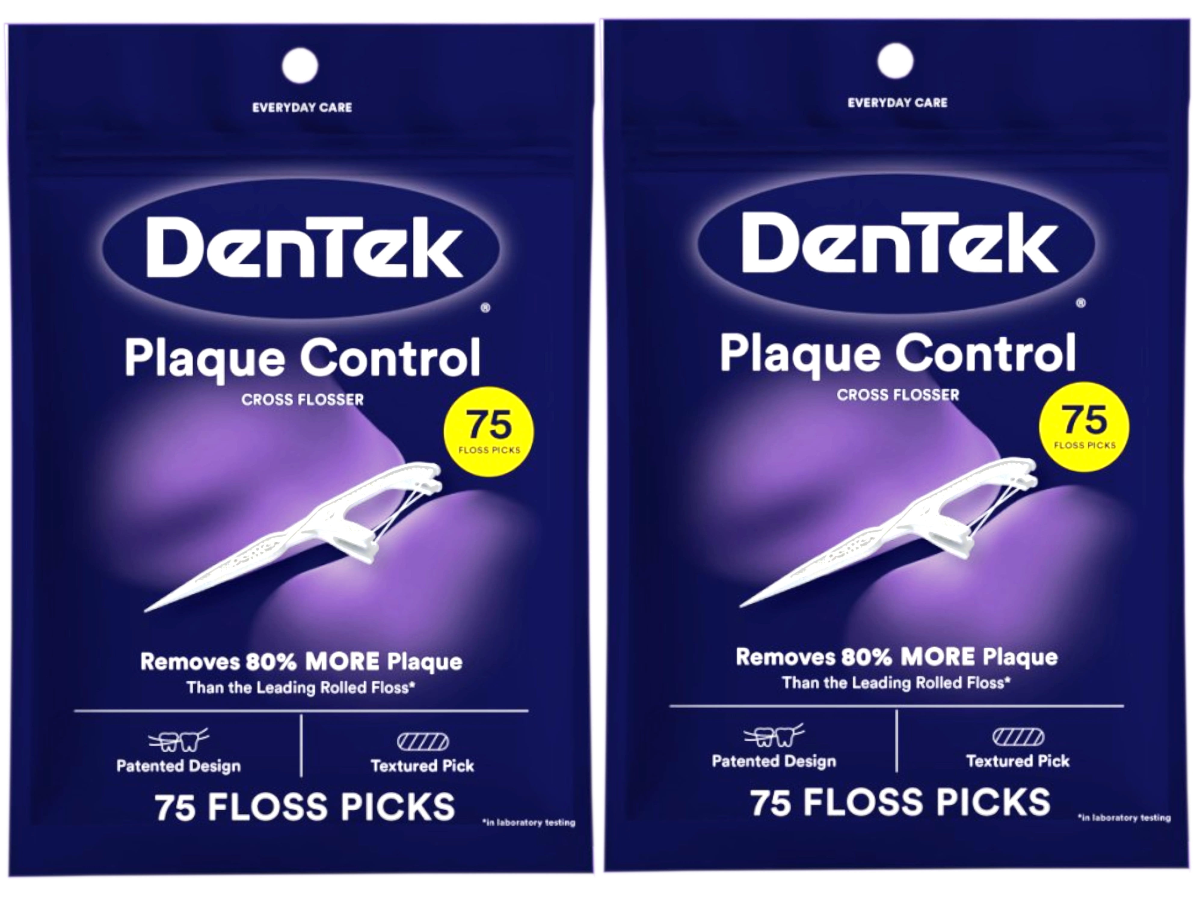 Dentek Cross Flosser Plaque Control Floss Picks, Unique X-Shaped Floss ...