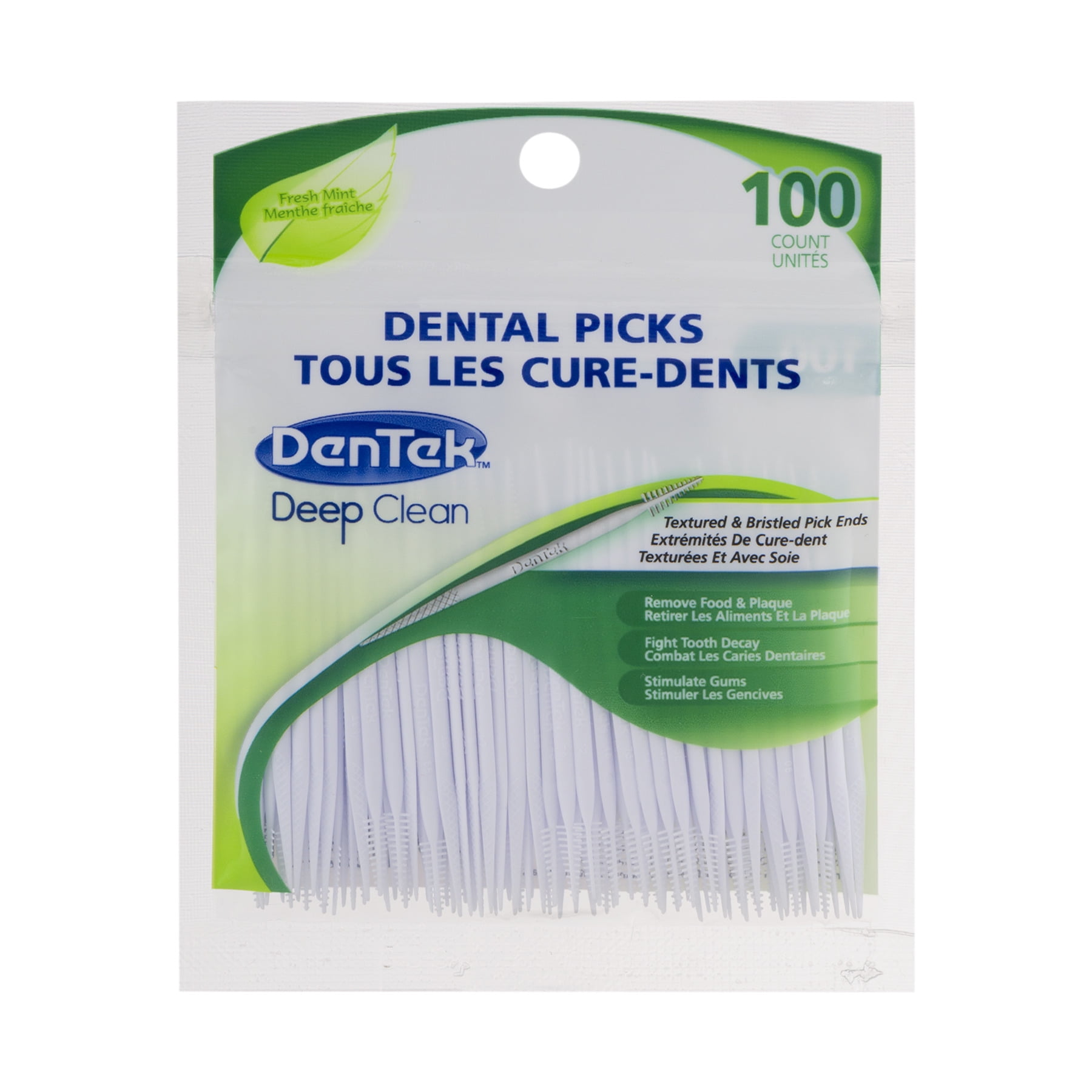 Dentek Deep Clean Bristle Picks, 100 Ea - Walmart.com