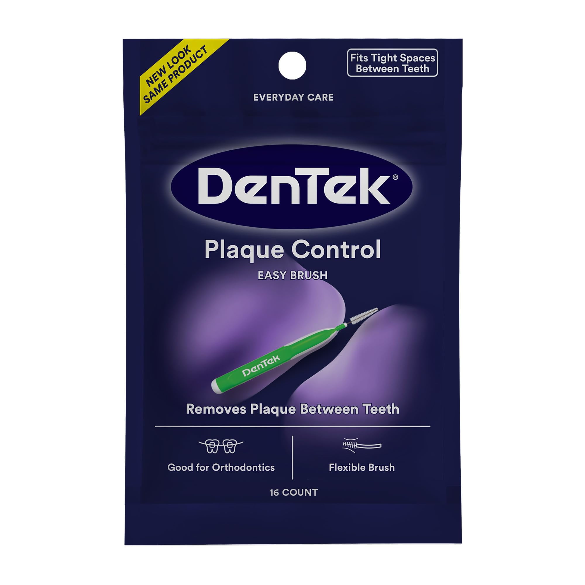 Dentek Easy Brush Plaque Control Interdental Cleaners, Tight, 16 Count ...