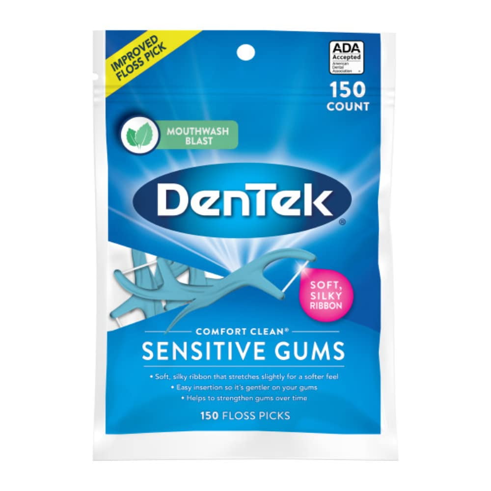 Dentek Floss Picks Comfort Clean Sensitive Gums Floss Picks, Soft ...