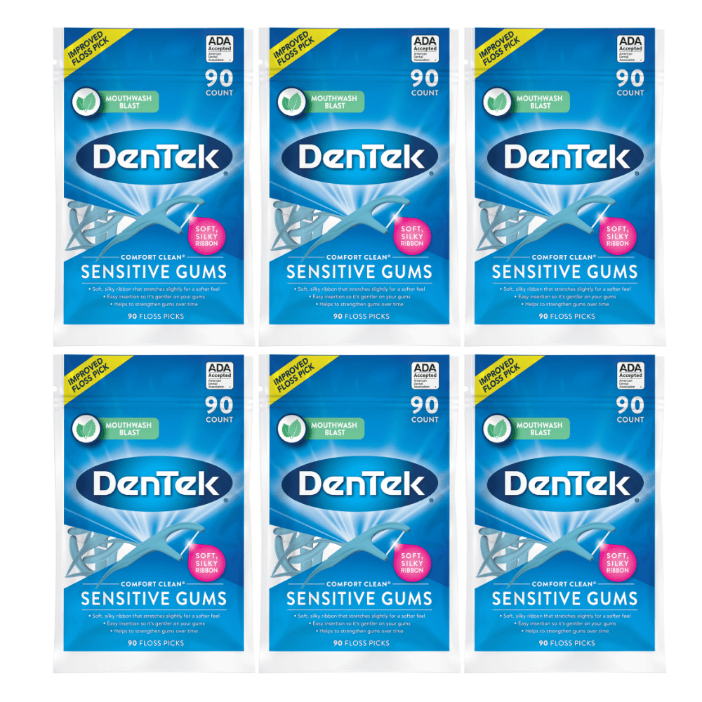 Dentek Floss Picks Comfort Clean Sensitive Gums Floss Picks, Soft ...