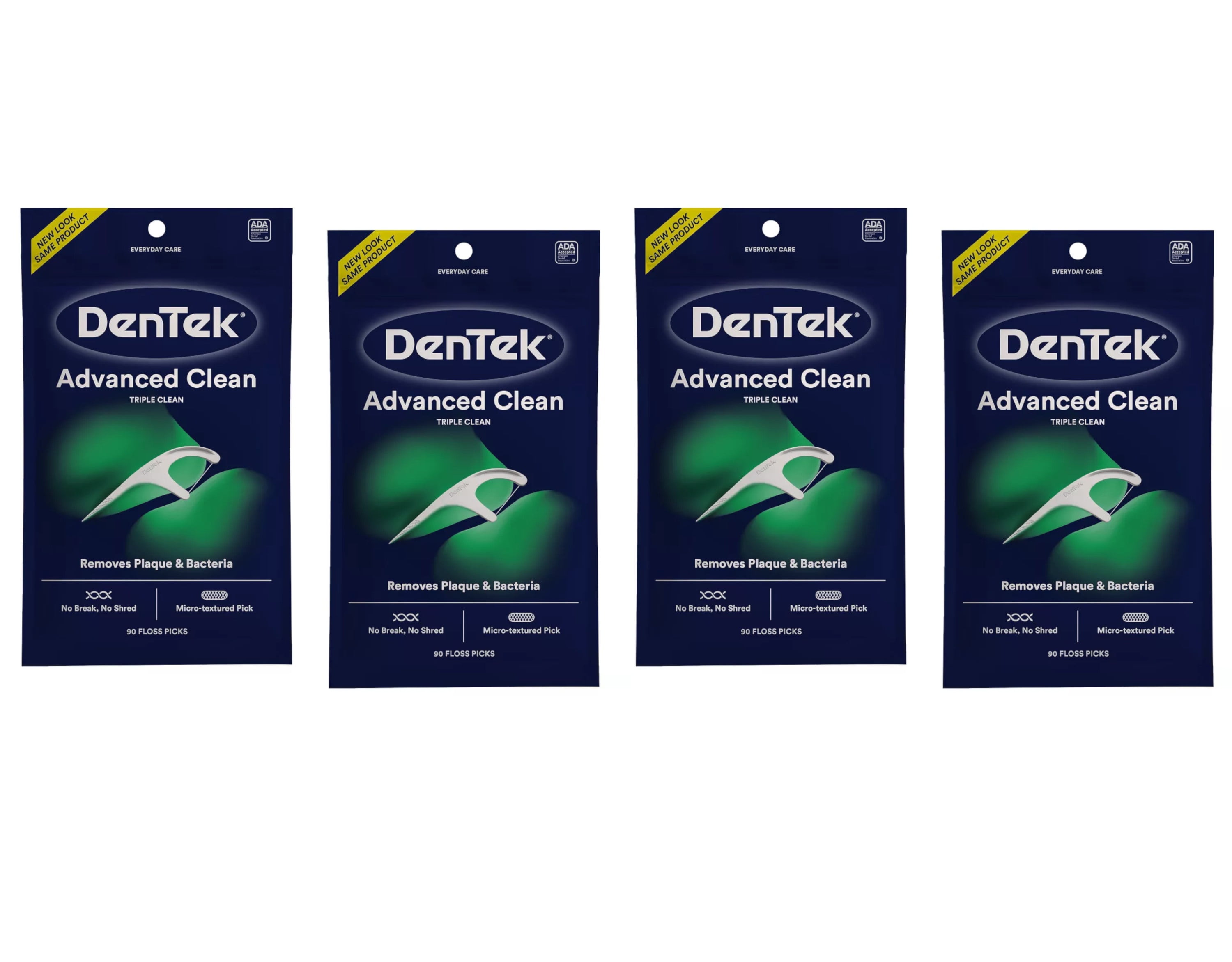 Dentek Floss Picks Triple Clean Advanced Clean Floss Picks, No Break ...