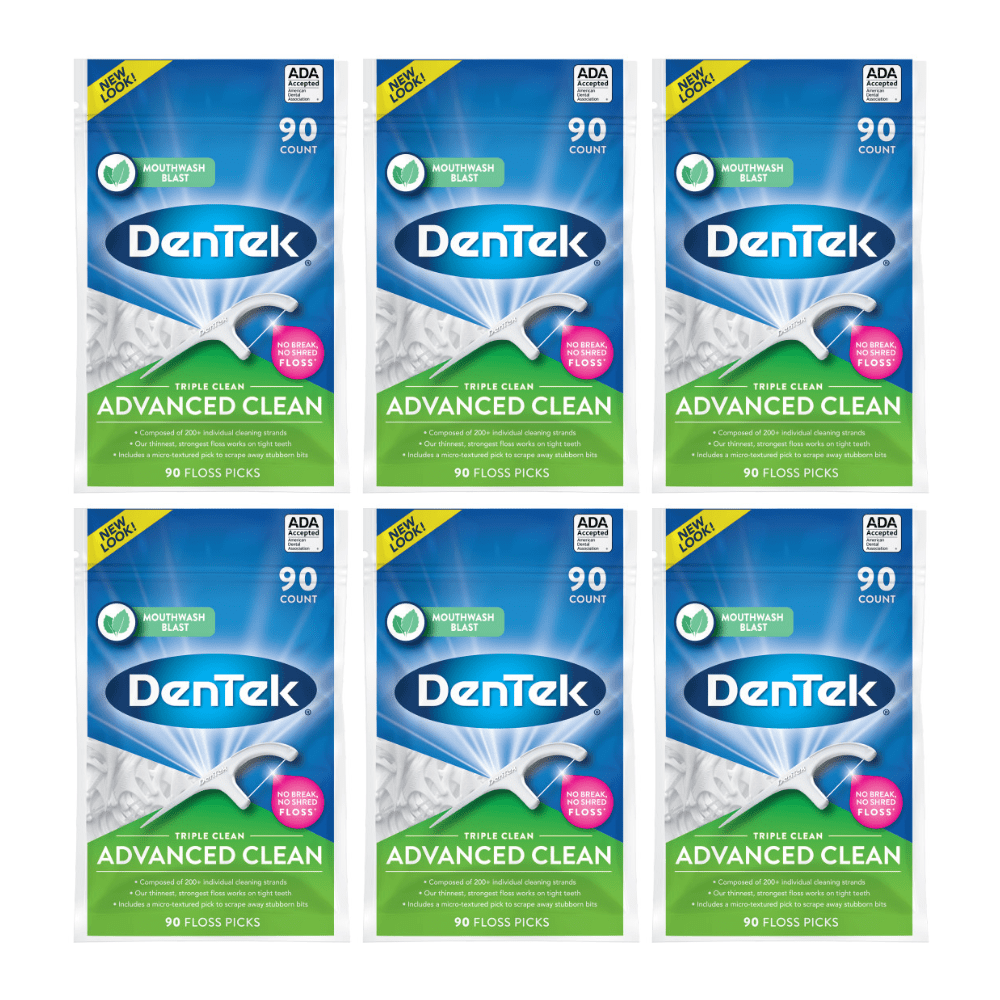 Dentek Floss Picks Triple Clean Advanced Clean Floss Picks, No Break ...
