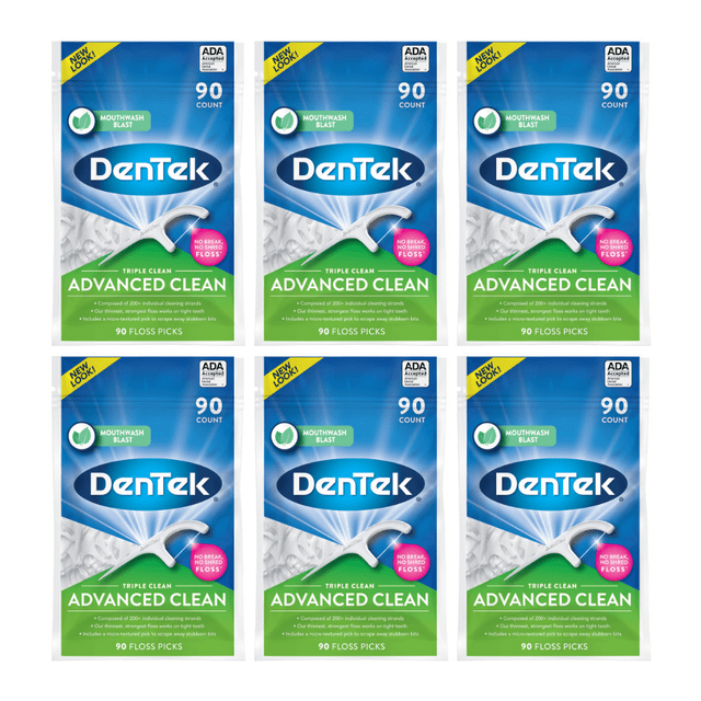 Dentek Floss Picks Triple Clean Advanced Clean Floss Picks, No Break ...