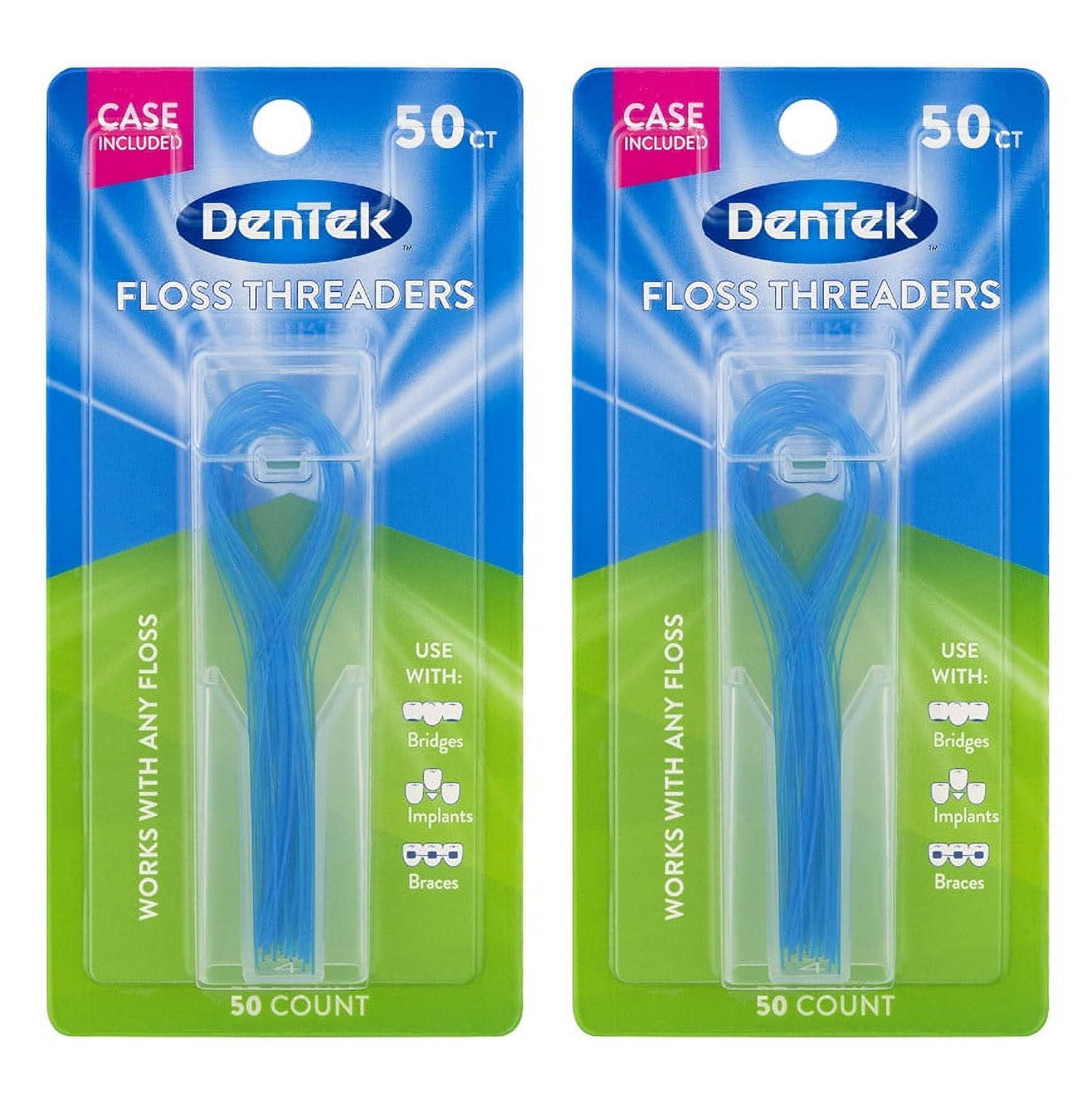 Dentek Floss Threaders 50 Count (2 Pack) for Dental Tight Tooth ...