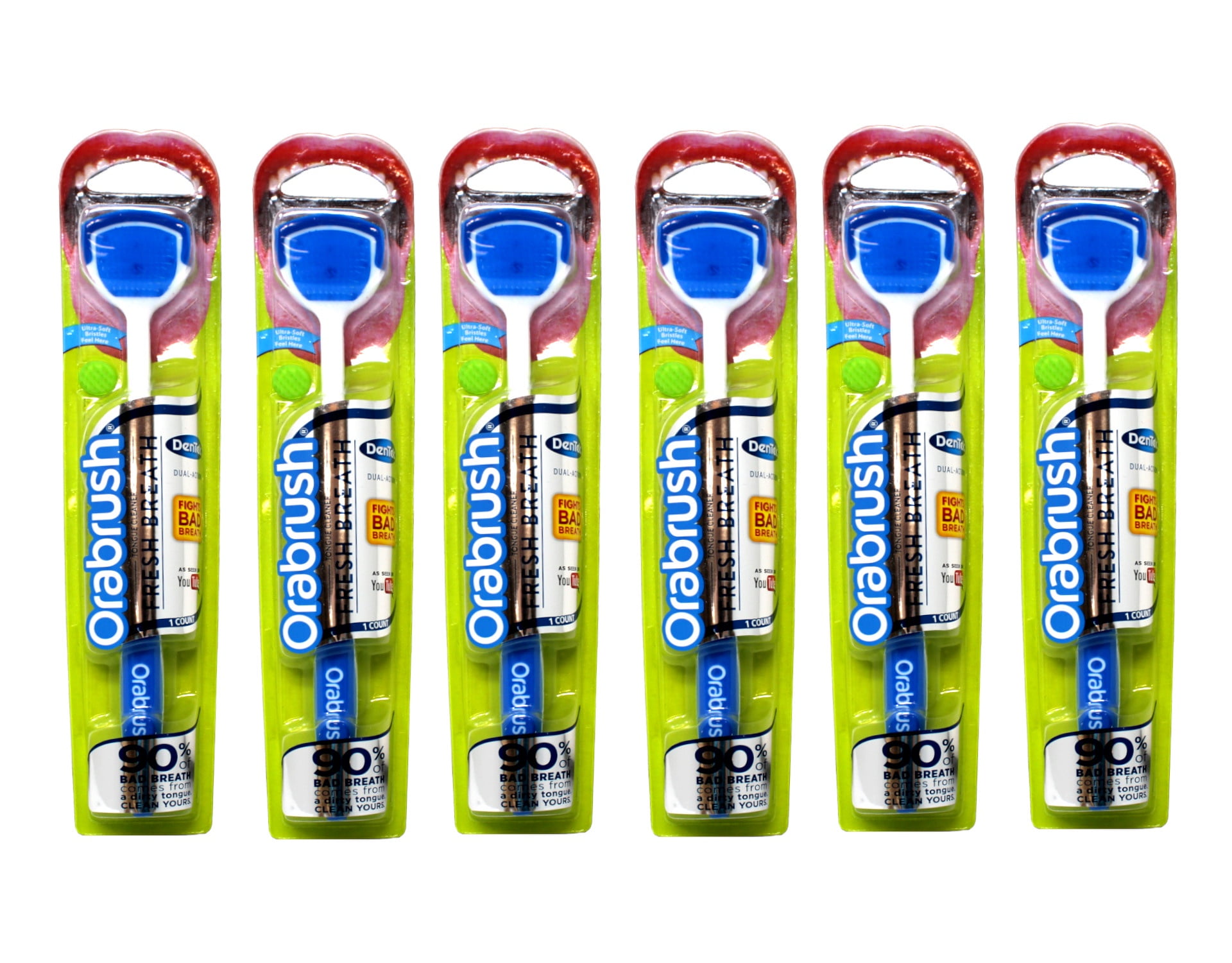 Dentek Orabrush Tongue Cleaner And Tongue Scraper 1 Count (Pack Of 6 ...