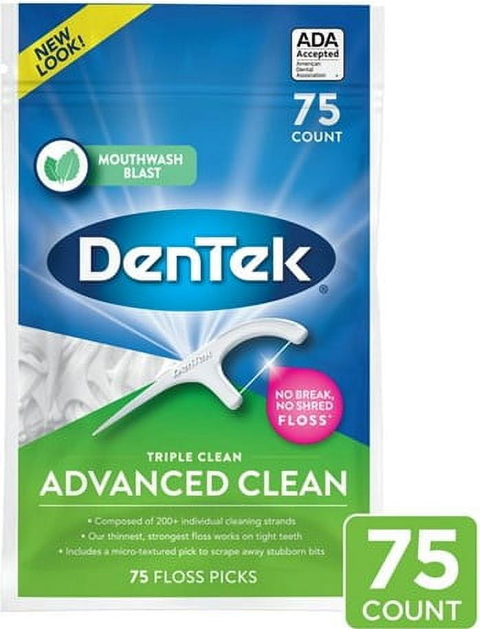 Dentek Triple Clean Floss Picks, Fresh Mint, 75 Ct. - Walmart.com