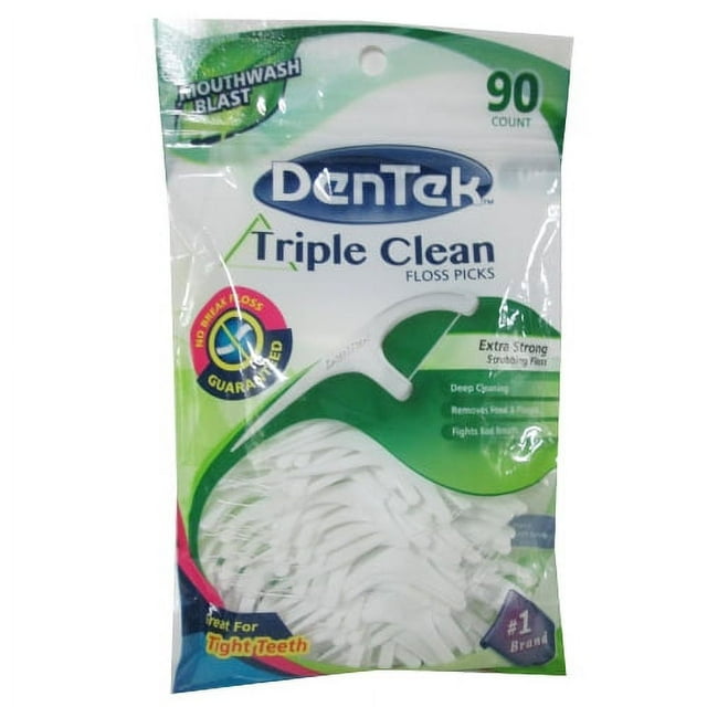 Dentek Triple Clean Floss Picks, Mint - 90 Ea , 2 Pack - Walmart.com