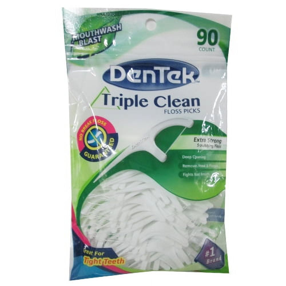 Dentek Triple Clean Floss Picks, Mint - 90 Ea , 6 Pack - Walmart.com