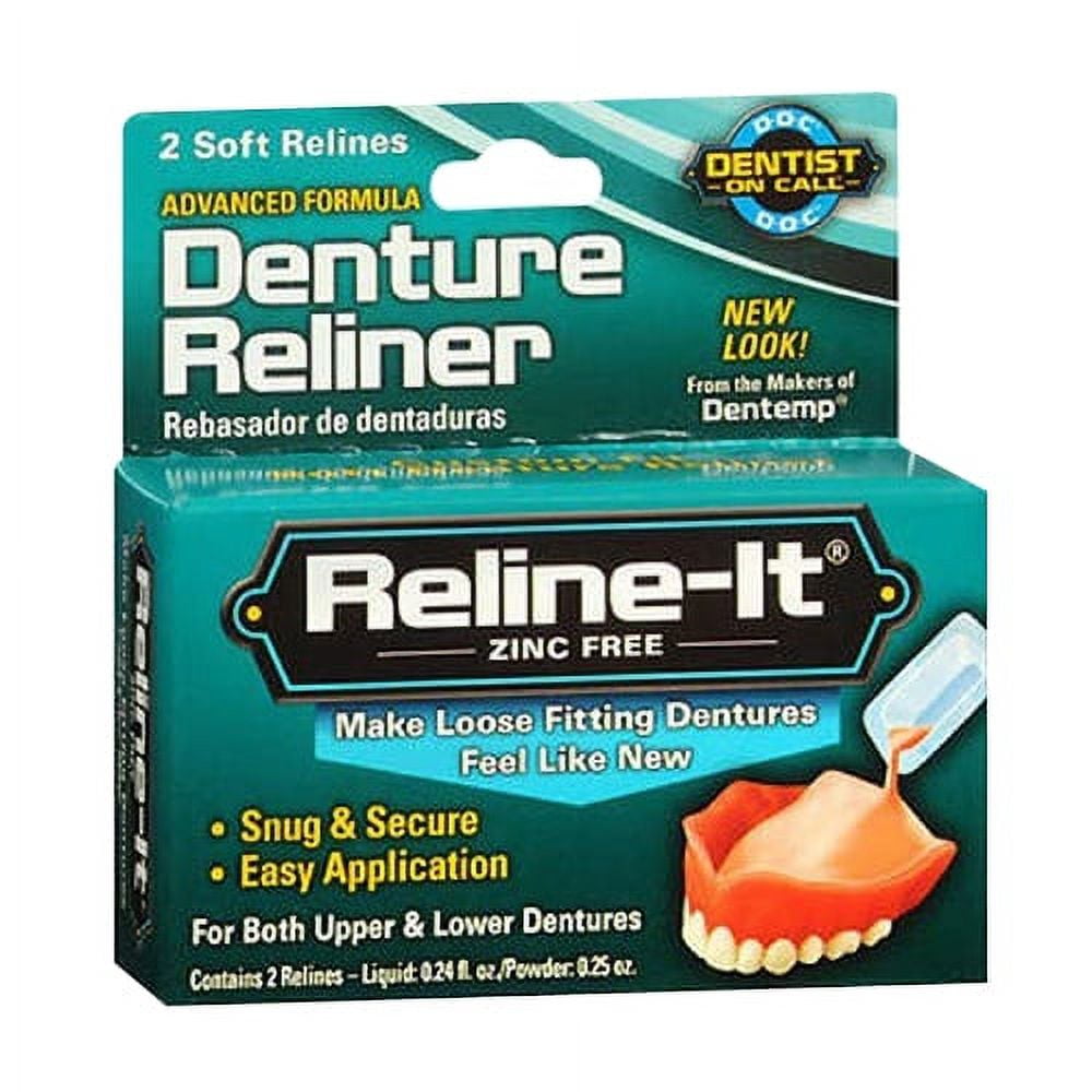 Dentemp Reline It Denture Reliner Kit for Both Upper and Lower Dentures ...