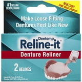 Dentemp Reline It Denture Reliner for Both Upper and Lower Dentures, 2 ...