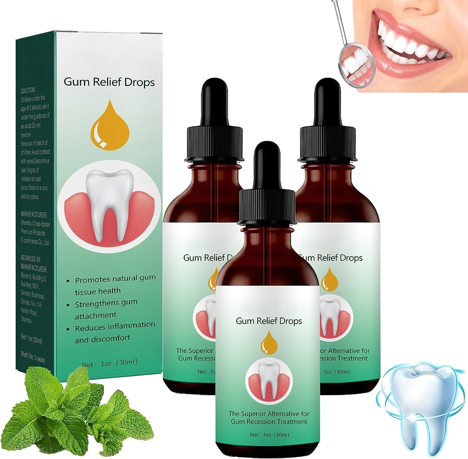 DentiZen Gum Regrowth Drops, Treatment for Receding Gums, Enhances Gum ...