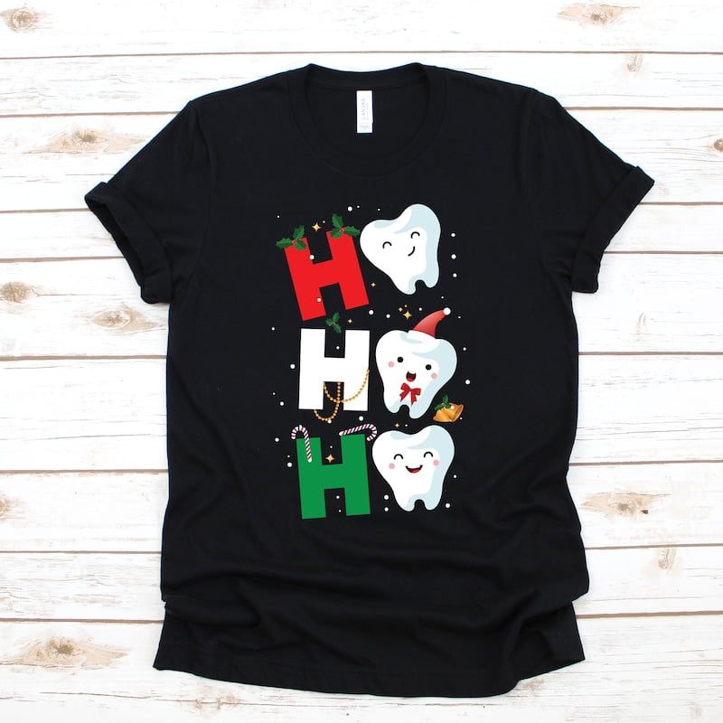 Dentist Christmas Teeth Santa Dental Hygienist Fun Graphic Novelty T ...