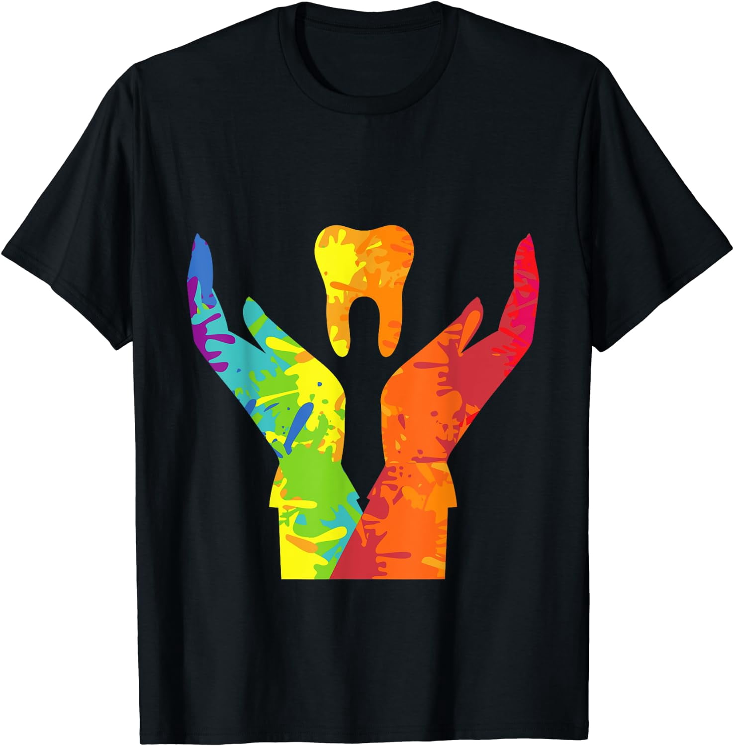 Dentist Colorful Dental Technician Hygienist Teeth Tooth T-Shirt Black ...