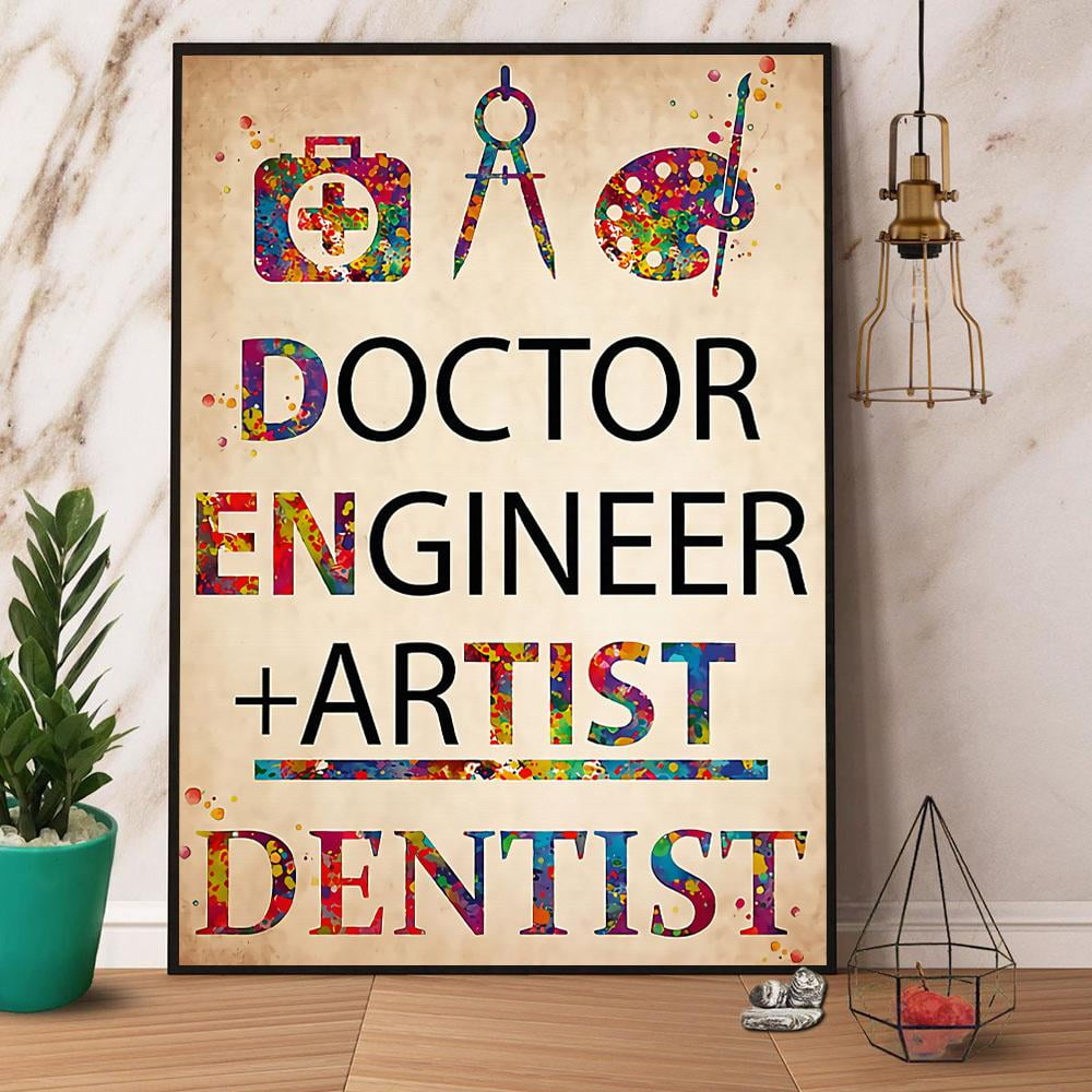 Dentist Doctor Engineer Artist Vintage Paper Poster No Frame Matte Wall ...