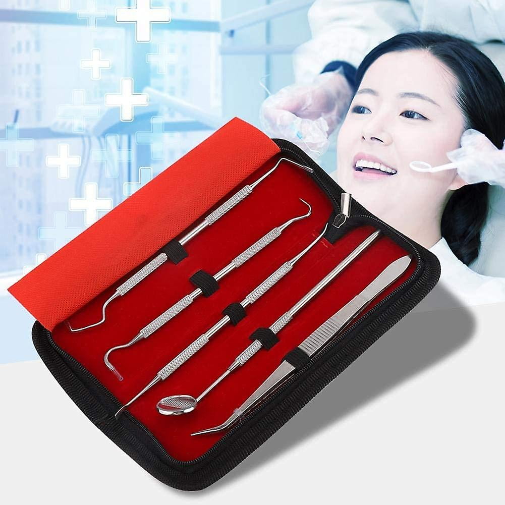 Dentist Kit - 5 Piece Stainless Steel Professional Dentist Tool Set ...