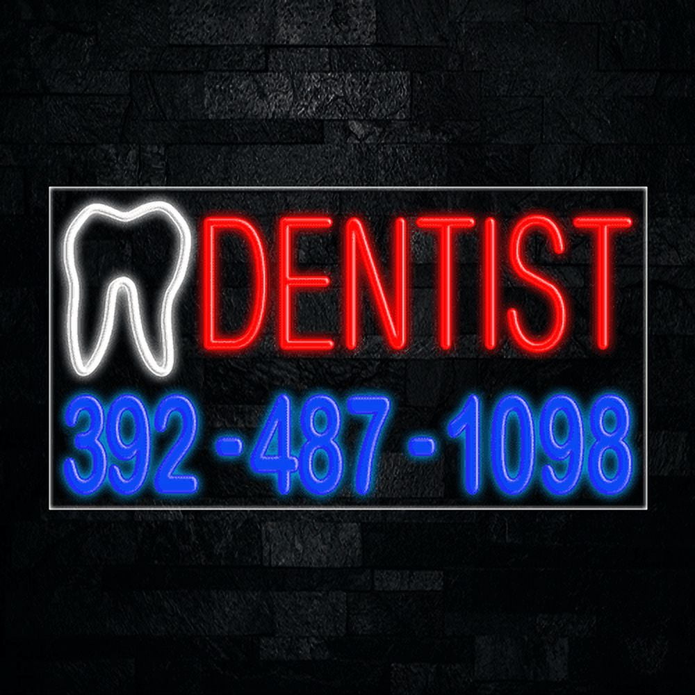 Dentist-LED Neon Sign 33"L x 18"H #30676 - Walmart.com