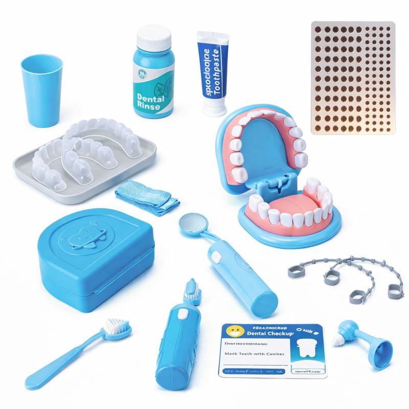 Dentist Playset with Oversized Pretend Teeth, Kids Doctors Play Set ...