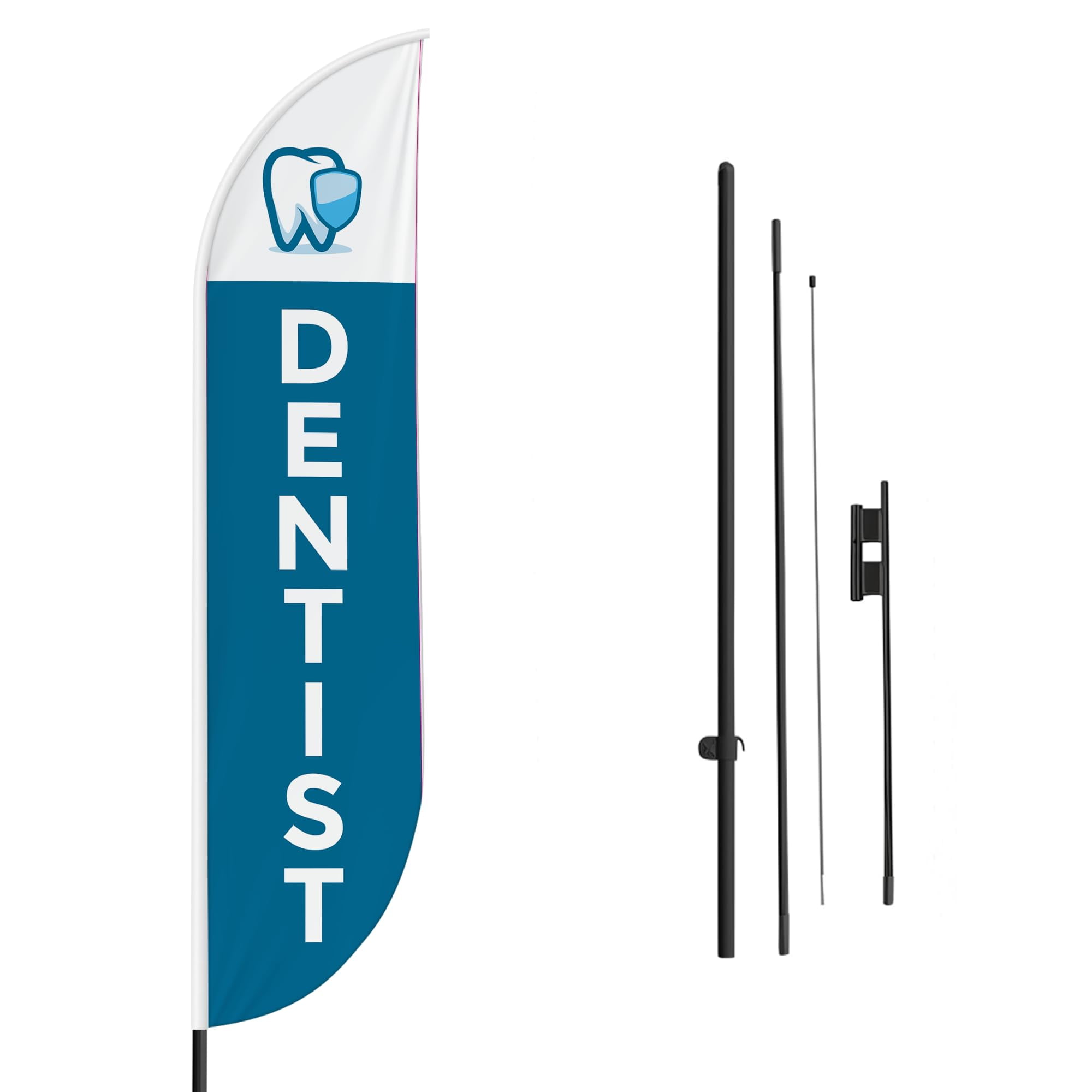 Dentist Sign feather flag Pole kit for Outdoor by Mavis | 15 FEET Tall ...