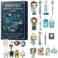 Dentist Themed Advent Calendar 2025 – 24 Days 2D Acrylic Ornaments: Cute Tooth & Dentist Decor ...