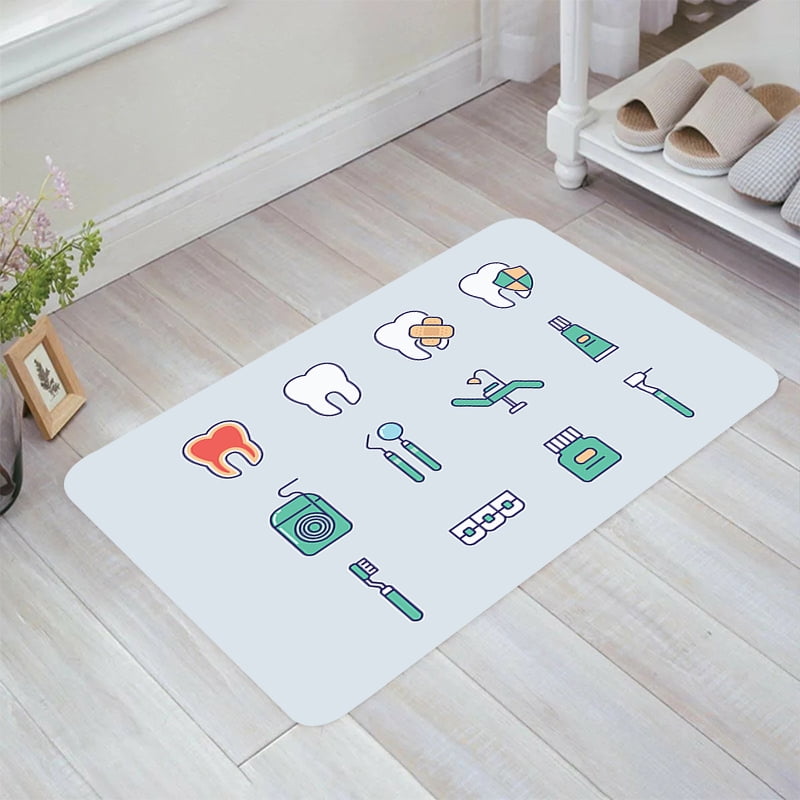 Dentist Tooth Dental Hospital Floor Mat Room Mats Kitchen Rug Home ...