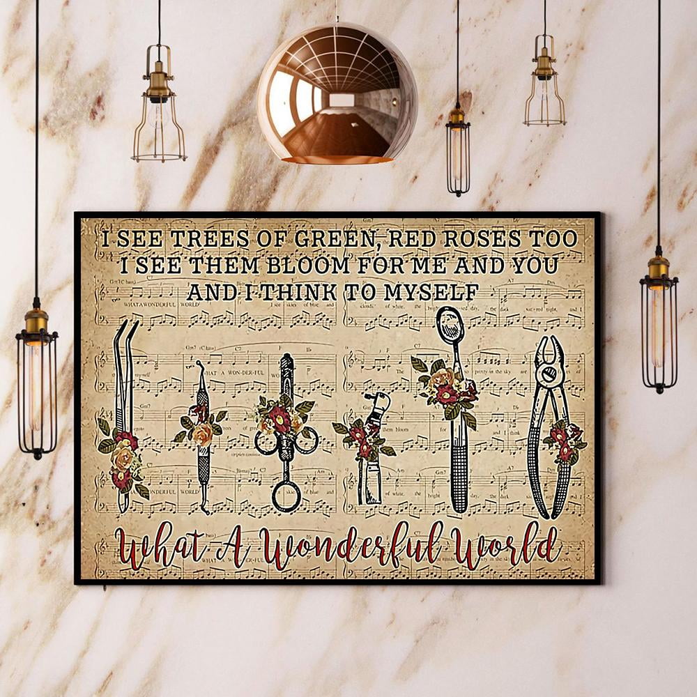Dentist What A Wonderful World Sheet Music Paper Poster No Frame Matte ...