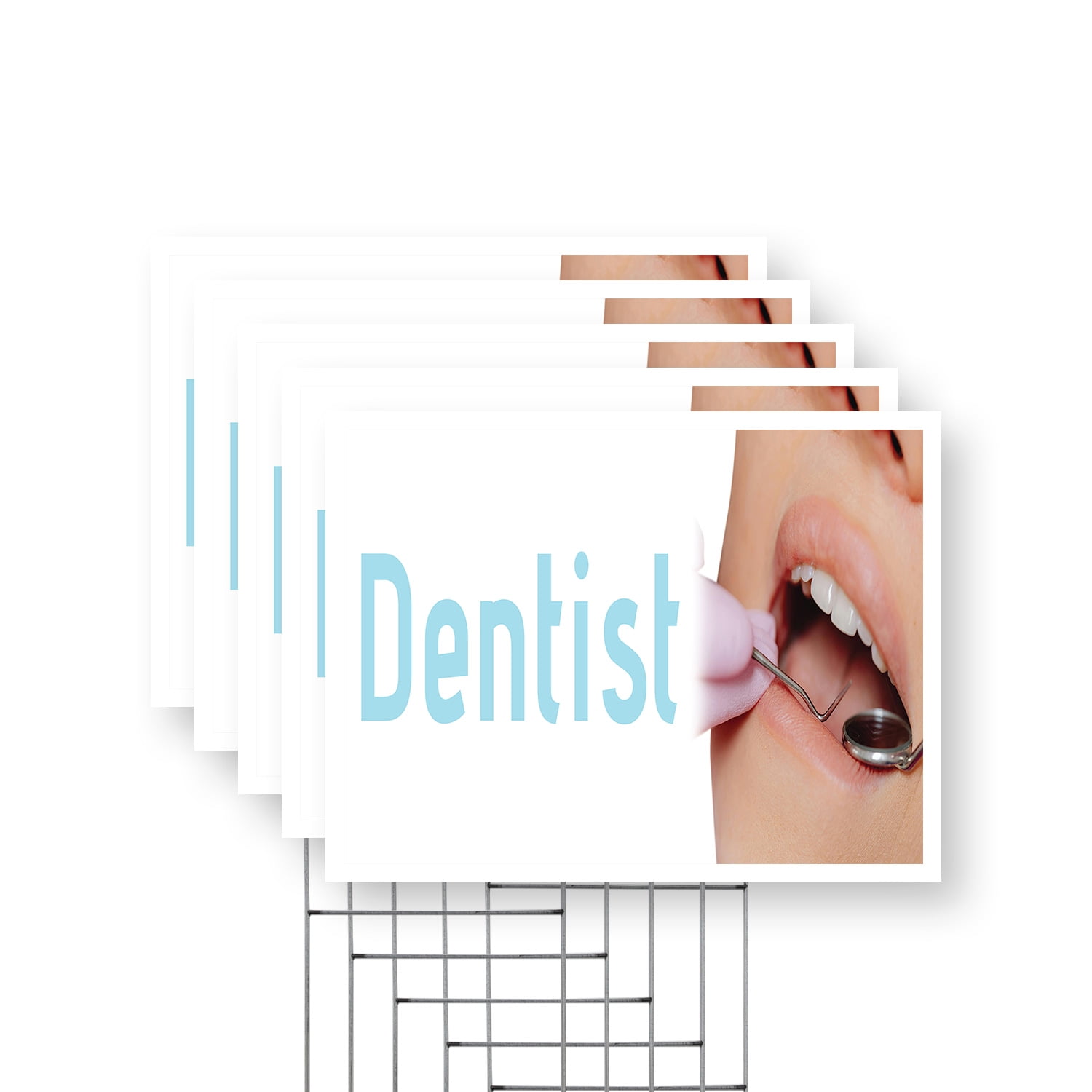 Dentist Yard Sign 5 Pack of 12 Inch x 16 Inch Double Sided Weatherproof ...