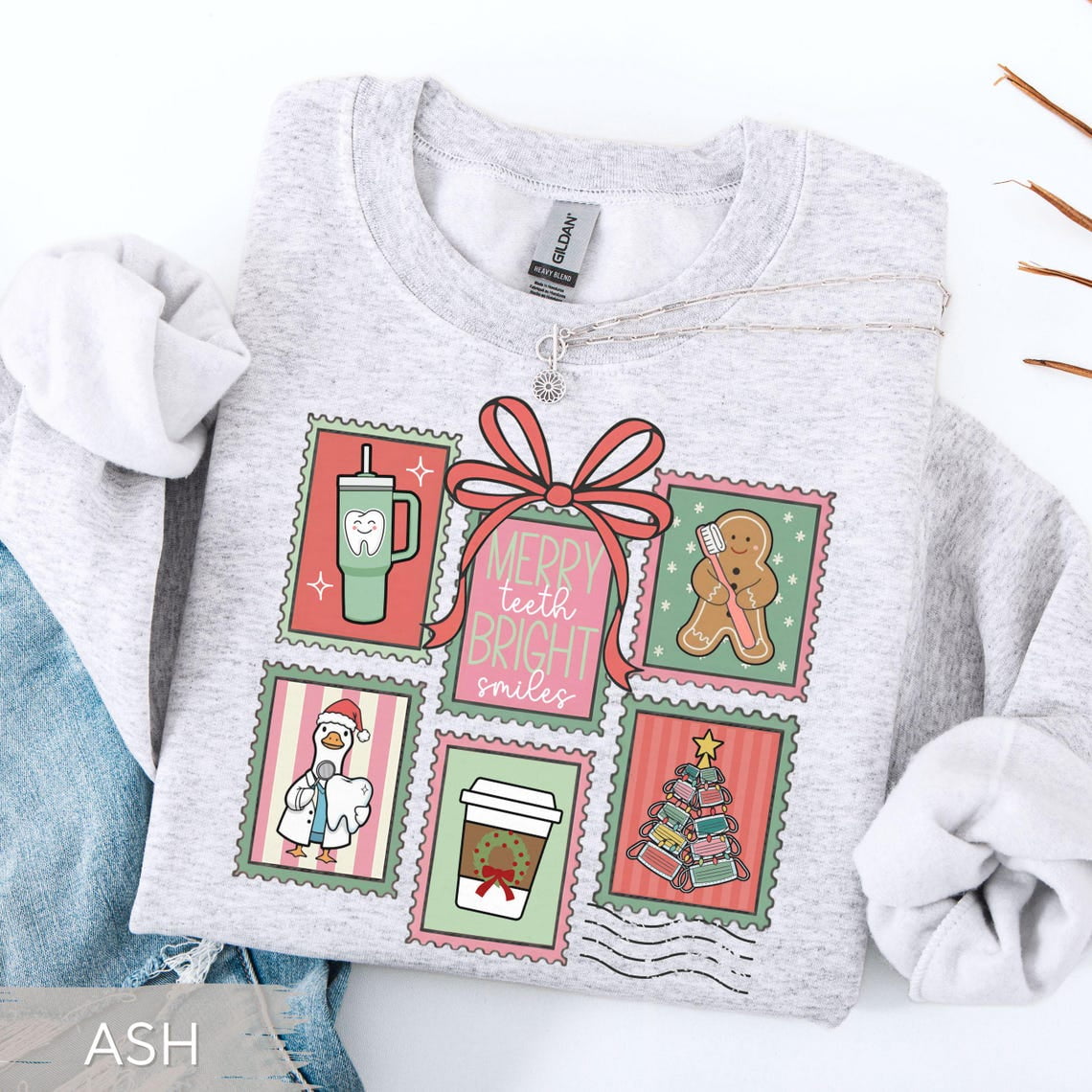 Dentist or Dental Hygienist Sweatshirt: Postage Stamp Coquette Vintage ...