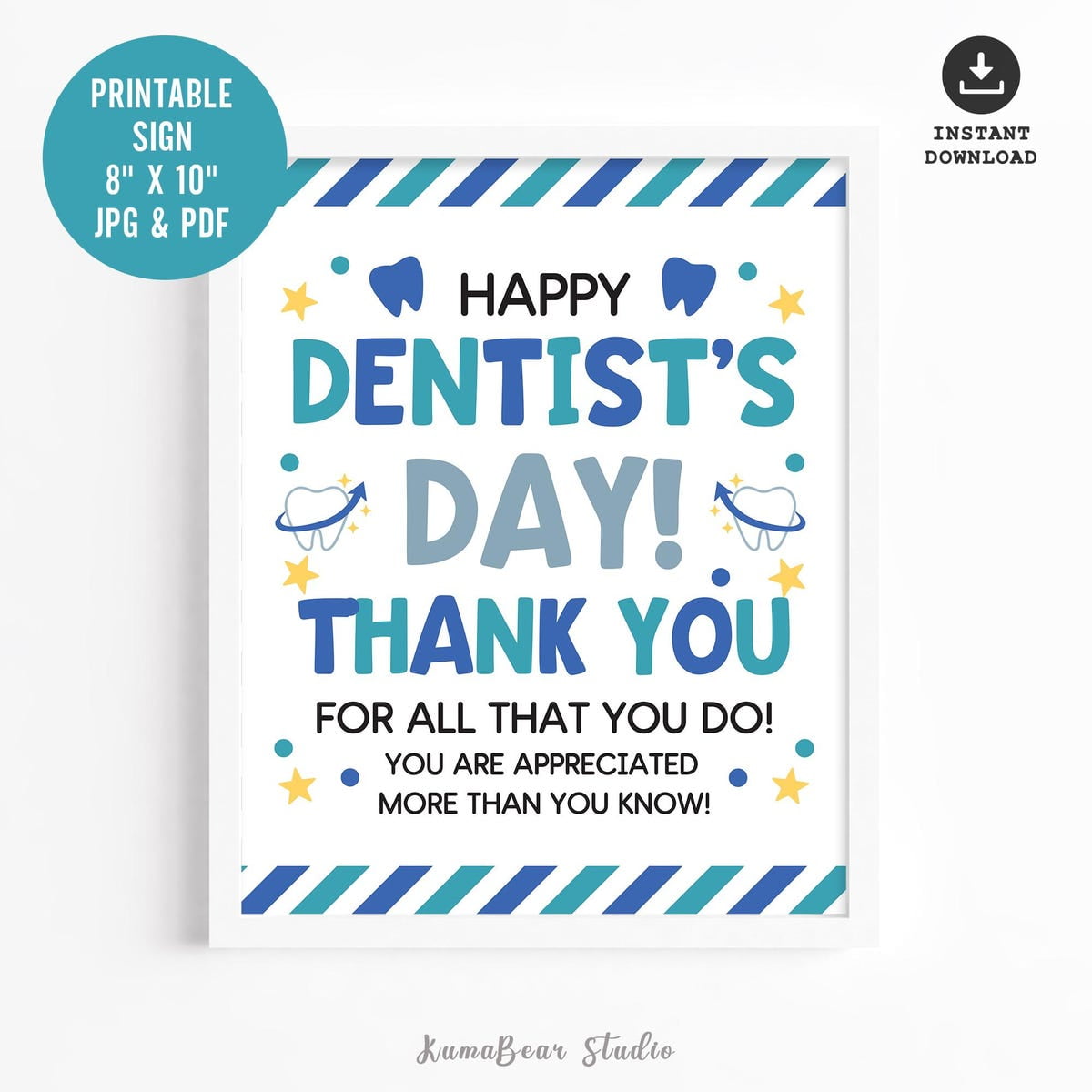 Dentists Day Sign, Dentist Day Poster Printable, Dentist Day Sign ...