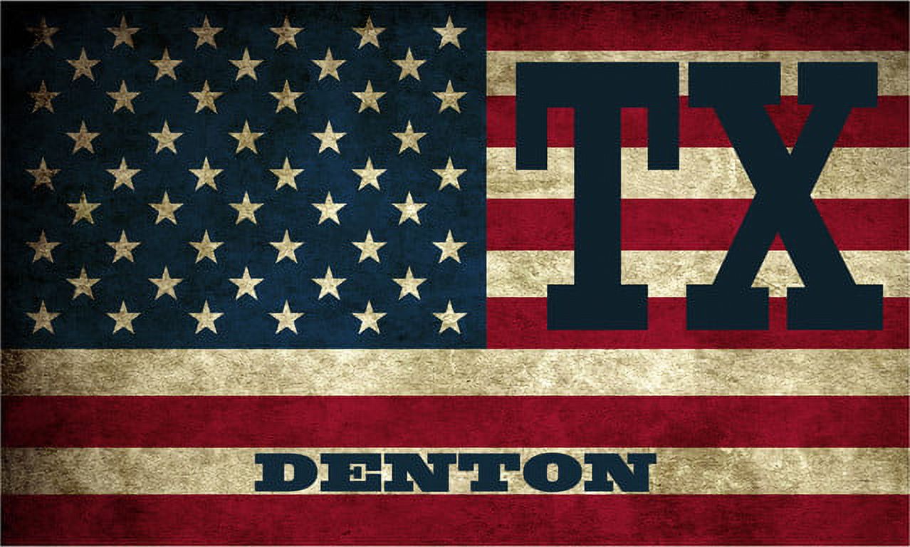 Denton TX Texas Denton County Vintage US Flag Decal Bumper Sticker 3M ...