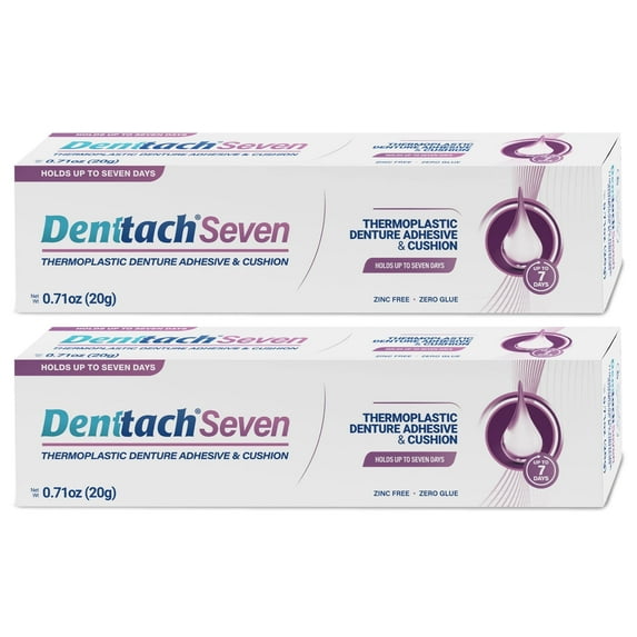 Denttach Seven Denture Adhesive, Thermoplastic Cushion , 7-Day Hold ...