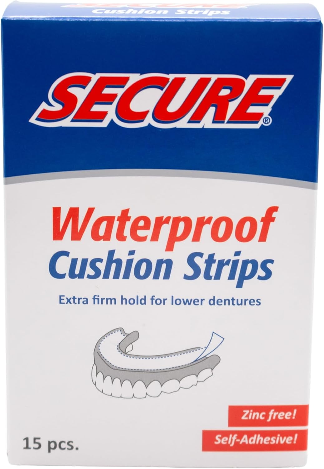 Denture Adhesive Strips – Zinc Free – Waterproof – Comfortable Cushion ...