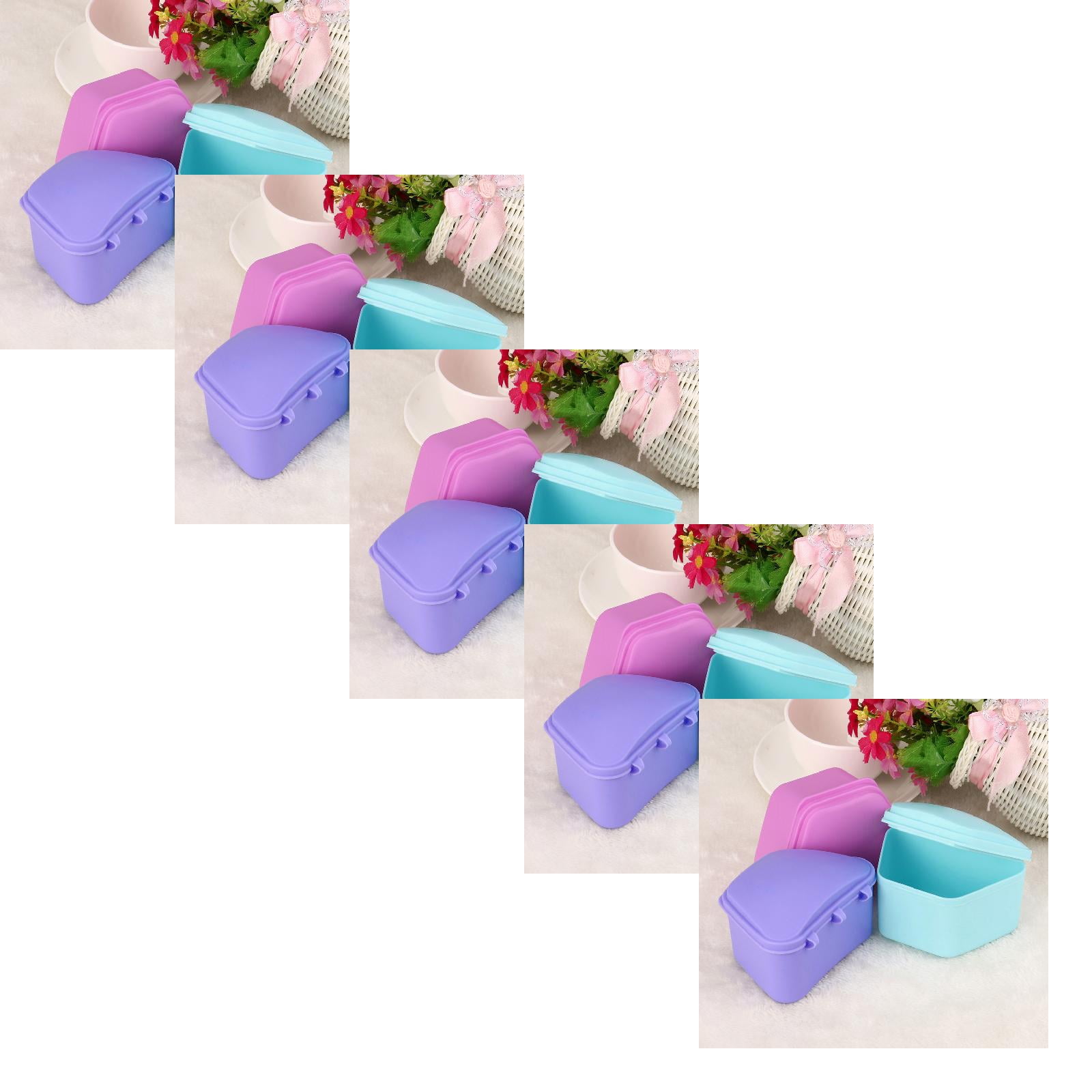 Denture Bath Appliance False Teeth Storage Rinsing Toothpaste for ...