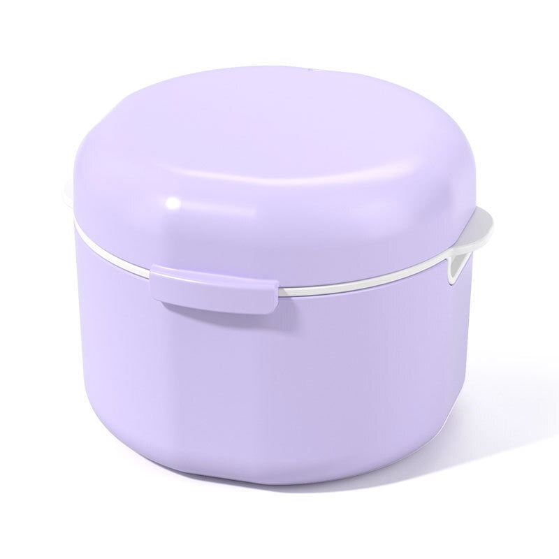 Denture Bath Box Cup，Portable Denture Case with Strainer Basket，False ...