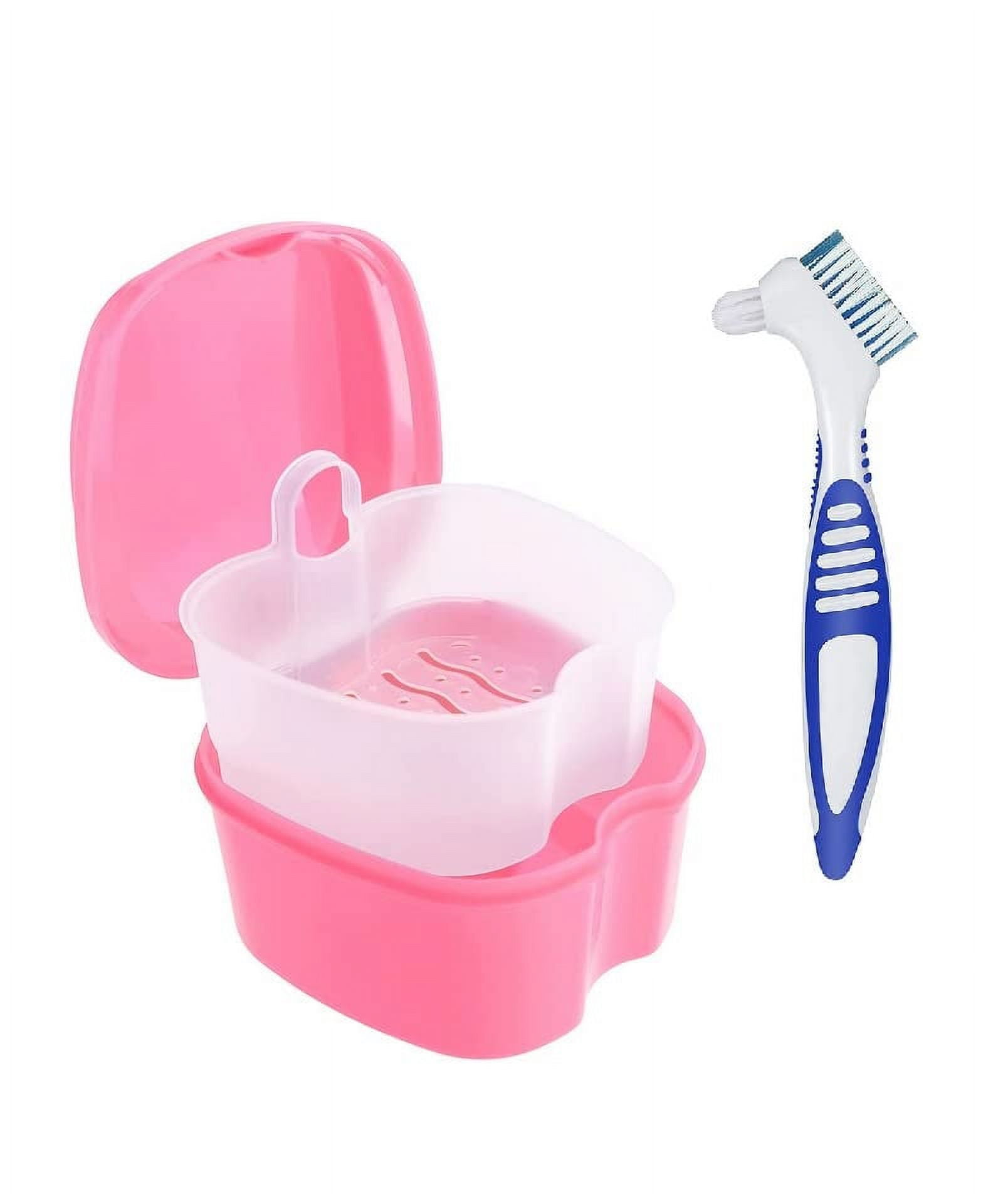 AmeriCan Goods Denture Bath Box, Cleaner Brush, Rinsing Basket Tray ...