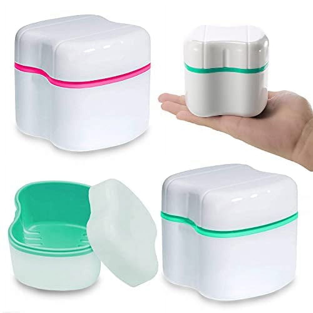 Denture Bath Case Cup 2-Pack Dentures Box for Dentures, Clear Braces ...