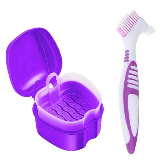 Denture Case With Strainer Retainer Cleaning Cup False Teeth Storage ...