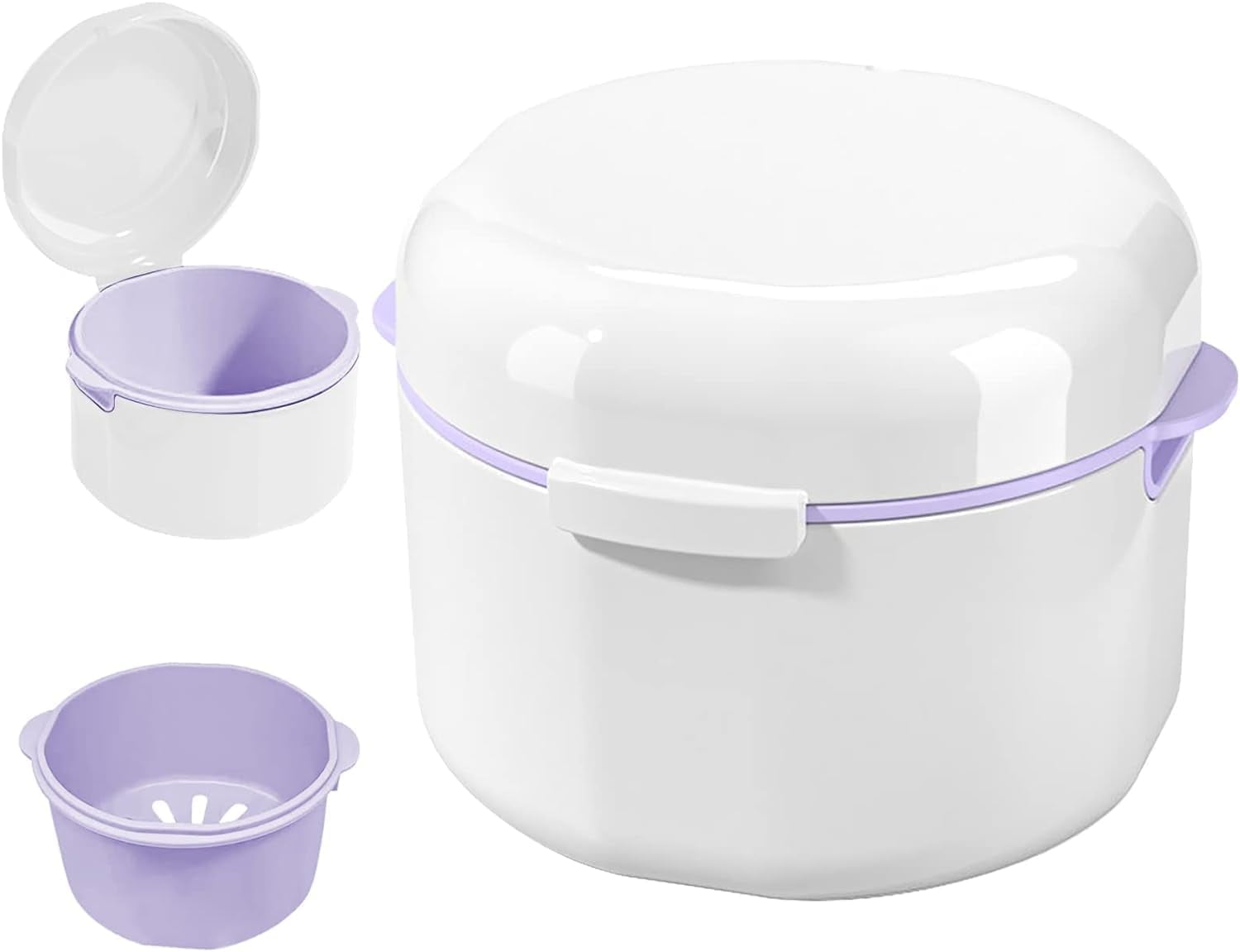 Denture Bath Case Cup Box Portable False Teeth Holder Storage Soak ...