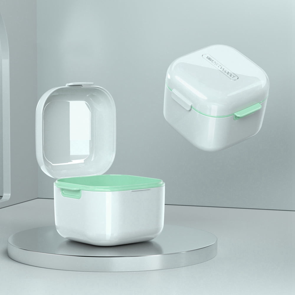 Denture Bath Case Cup Box Portable False Teeth Holder Storage Soak ...