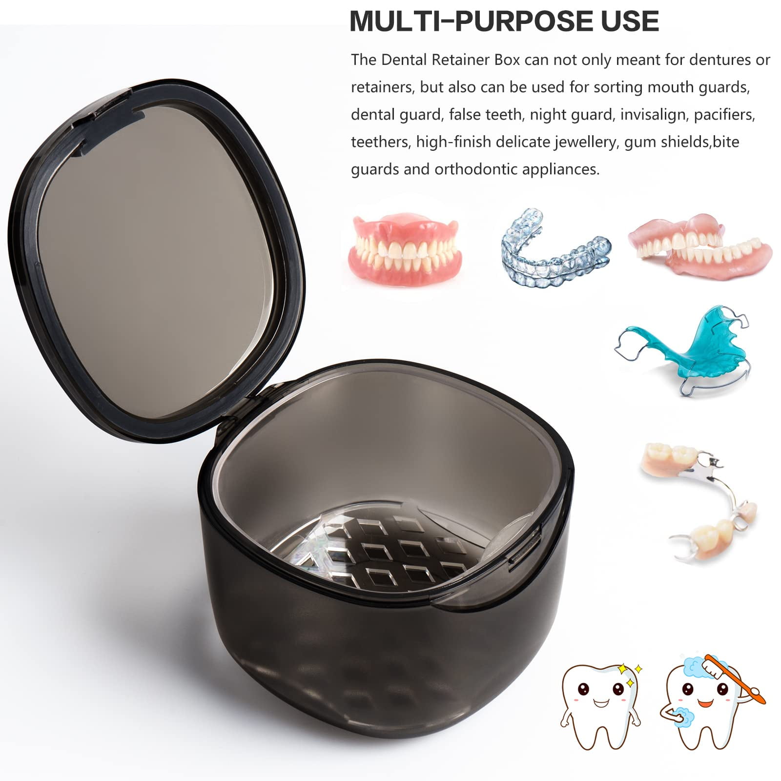 Denture Bath Case, No-Leak Denture Case Retainer Cleaning Box, Mouth ...