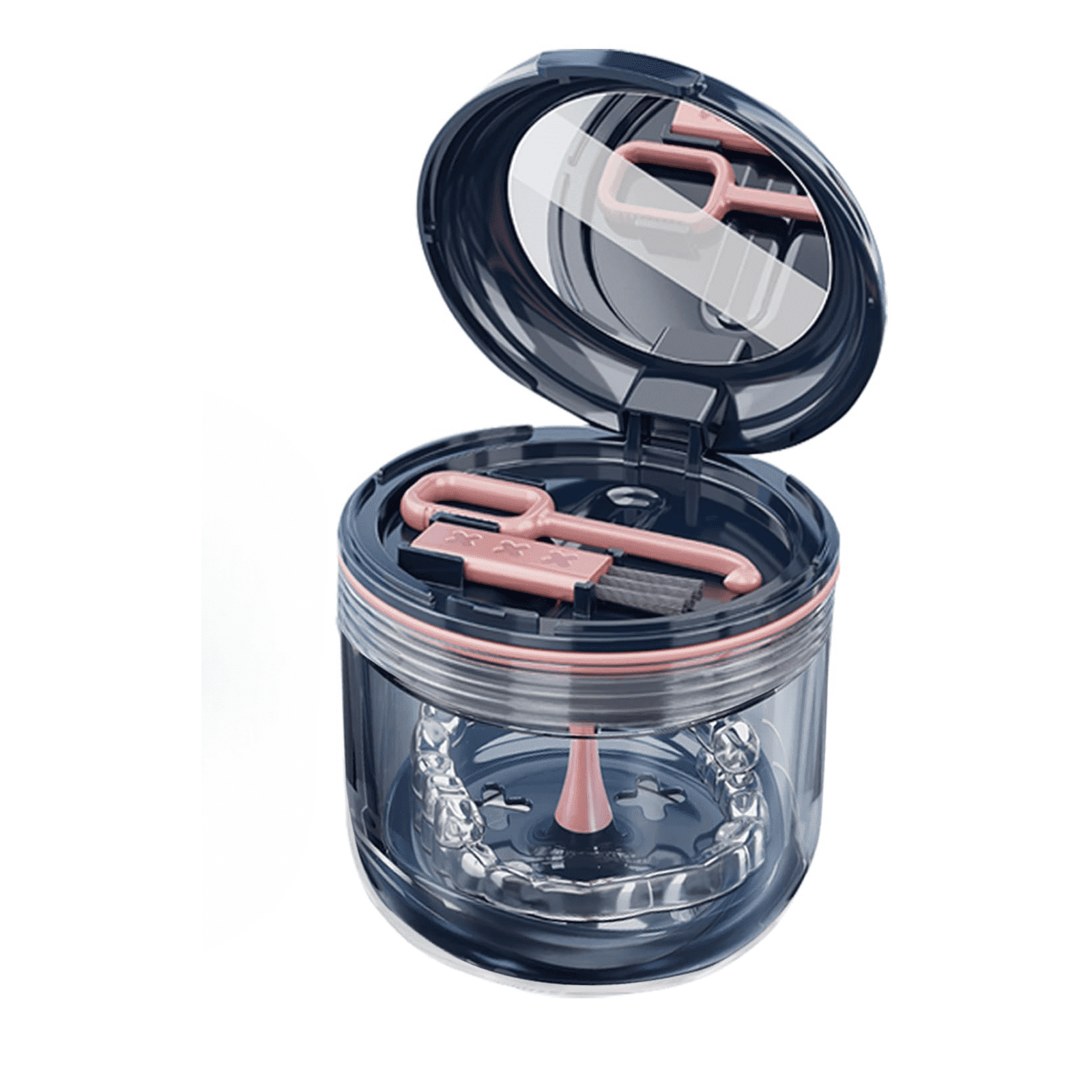 Denture Bath Cup, Portable Retainer Cleaner Case Box, Night Mouth Guard ...