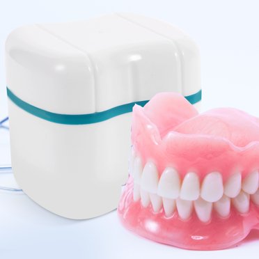Denture Bath Appliance False Teeth Box Storage Case Rinsing Basket ...