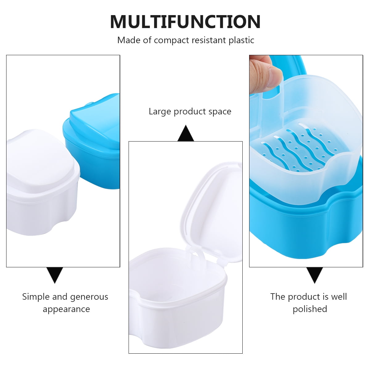 Denture Box Storage Case Cupholder Soaking Guard Mouth Lid False Teeth ...