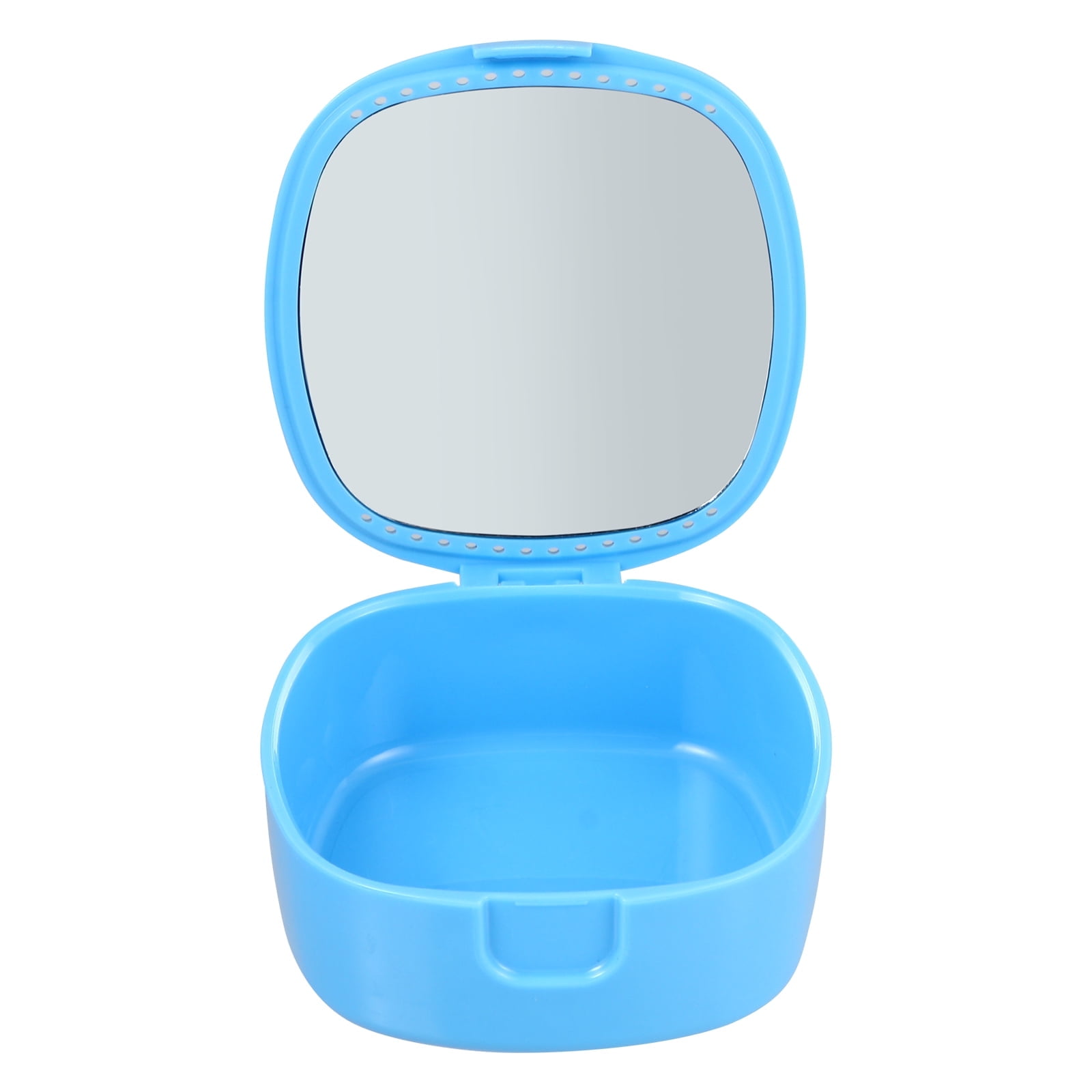 Denture Box with Mirror Container Accessories Plastic Two Way Holder ...
