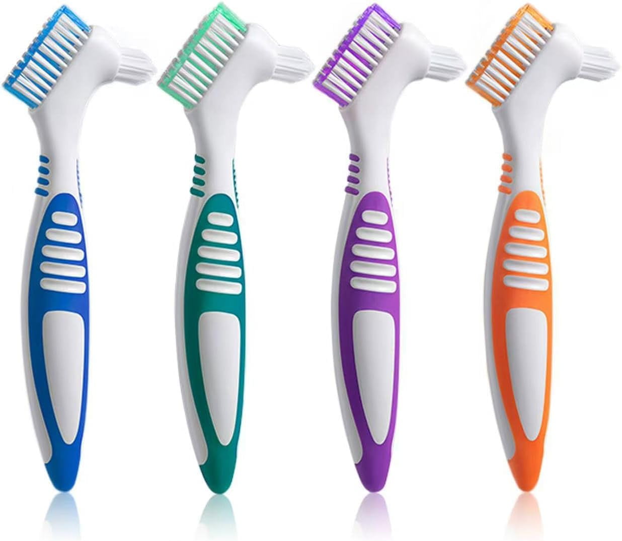 Denture Brush 4Pcs Denture Toothbrushes，Denture Cleaning Care Cleaning ...