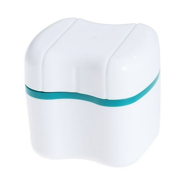 Denture Bath Case, Retainer Holder with Strainer Basket, False Teeth ...