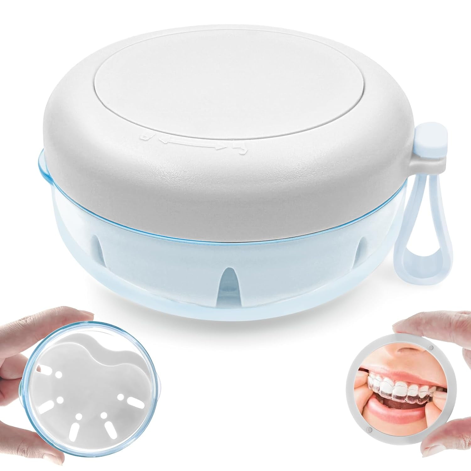 Denture Case & Cup, Travel Retainer Case with Mirror, No-Leak False ...