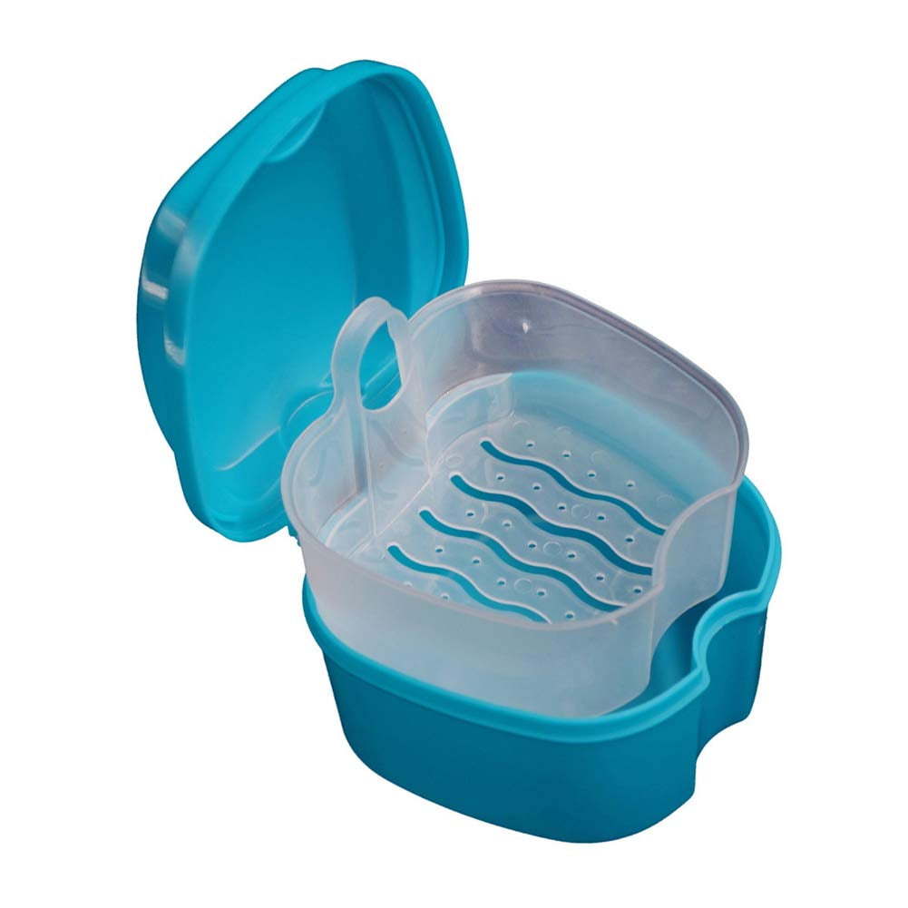 Denture Case Denture Cup with Strainer and Lid Retainer Cleaning ...