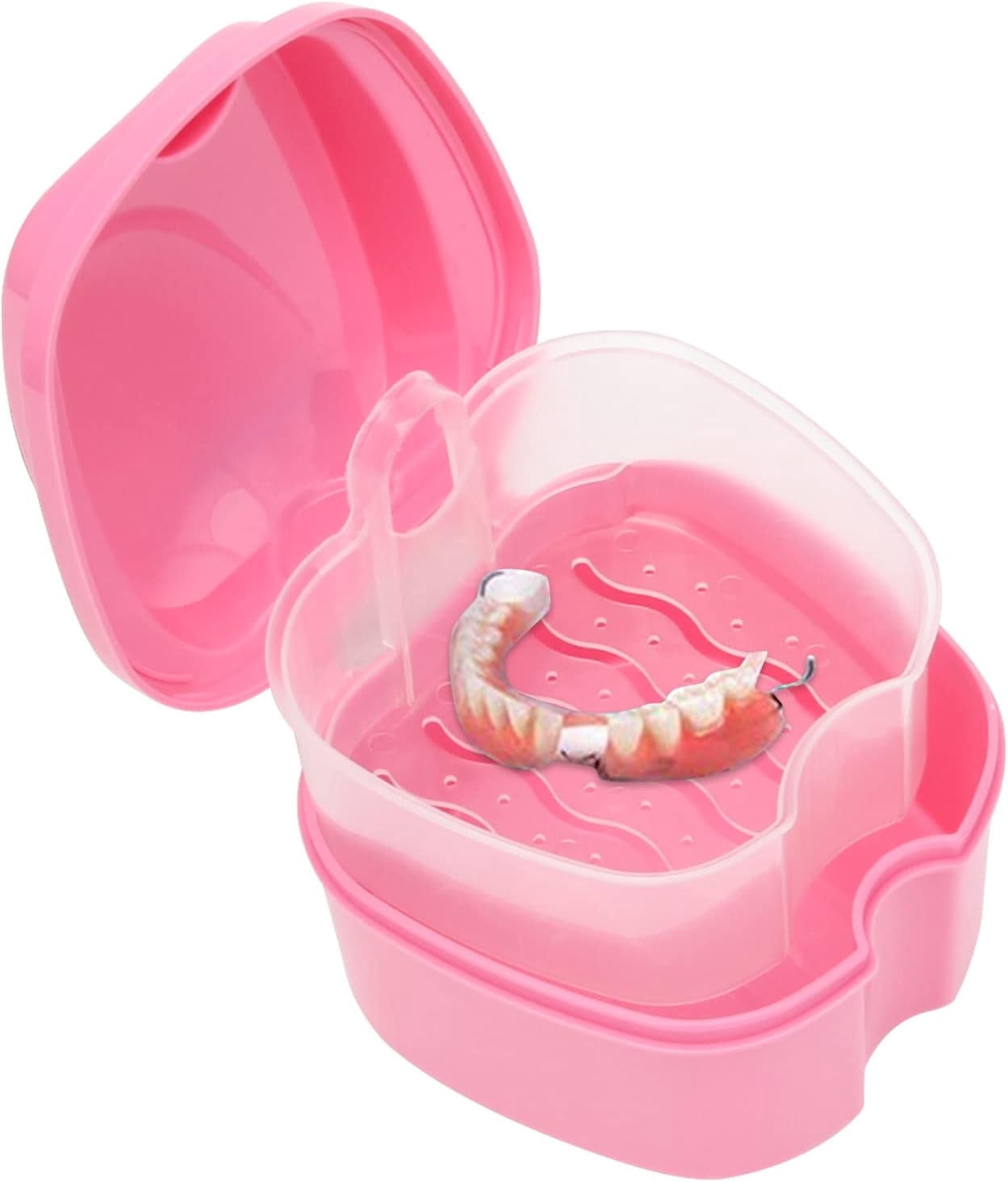 Denture Case, Denture Cup with Strainer,Denture Bath Box False Teeth ...